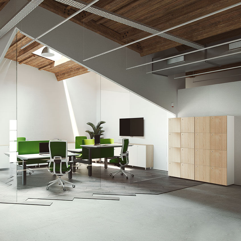 Melamine locker - Actiu - key / storage / white