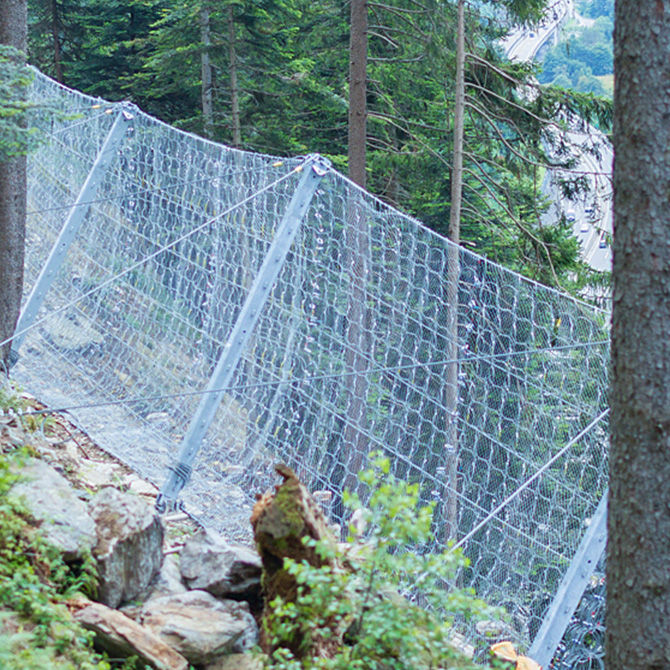 Steel edge fall protection - ROCKFALL BARRIERS - PFEIFER