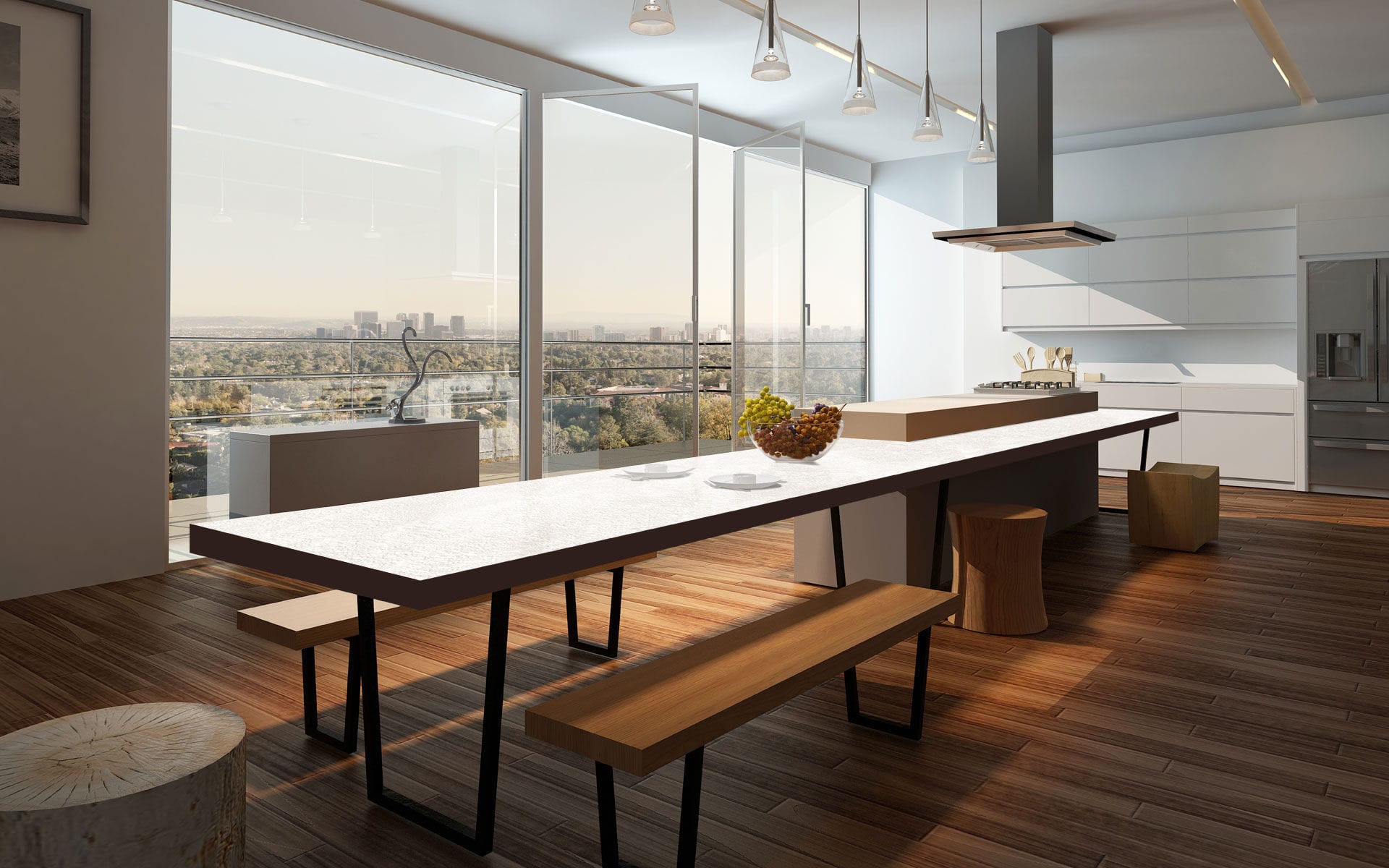 Plain decorative laminate - ANNAPURNA - SM'art - stone look / polished ...