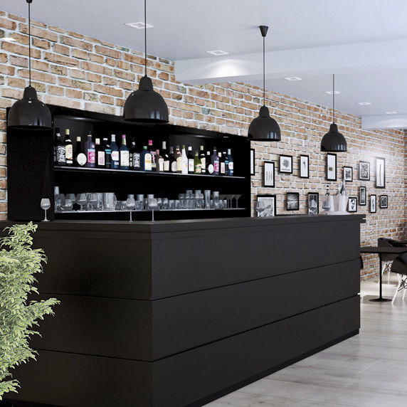 Bar counter - AG021 - POITOUX - wood veneer / laminate / melamine