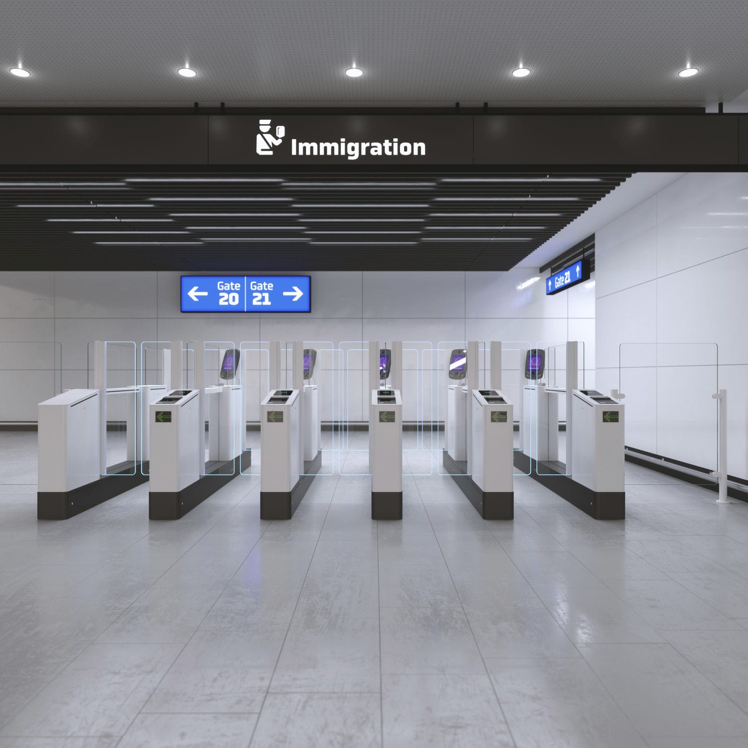 Access control speed gate - AIRGATE E-GATE - COMINFO - security / glass ...