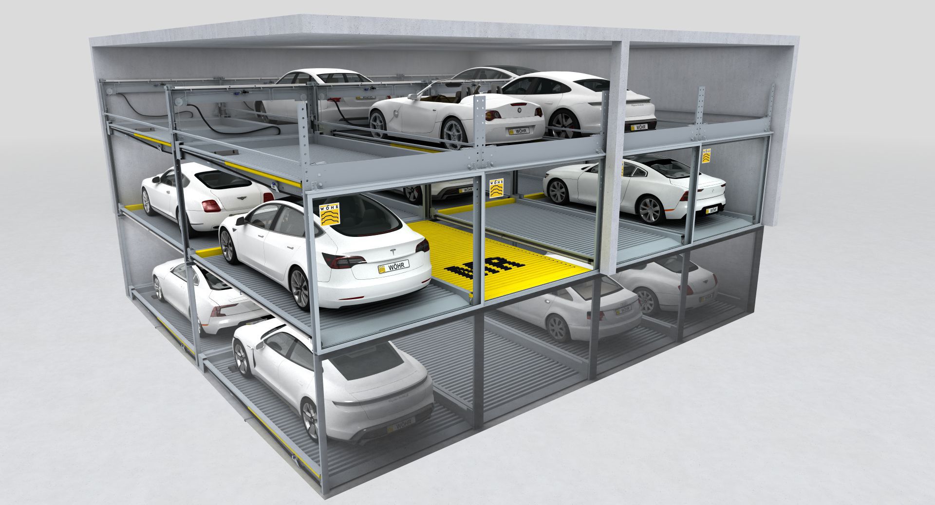 3 tray parking system - COMBILIFT 543 MR - WÖHR Autoparksysteme - platform