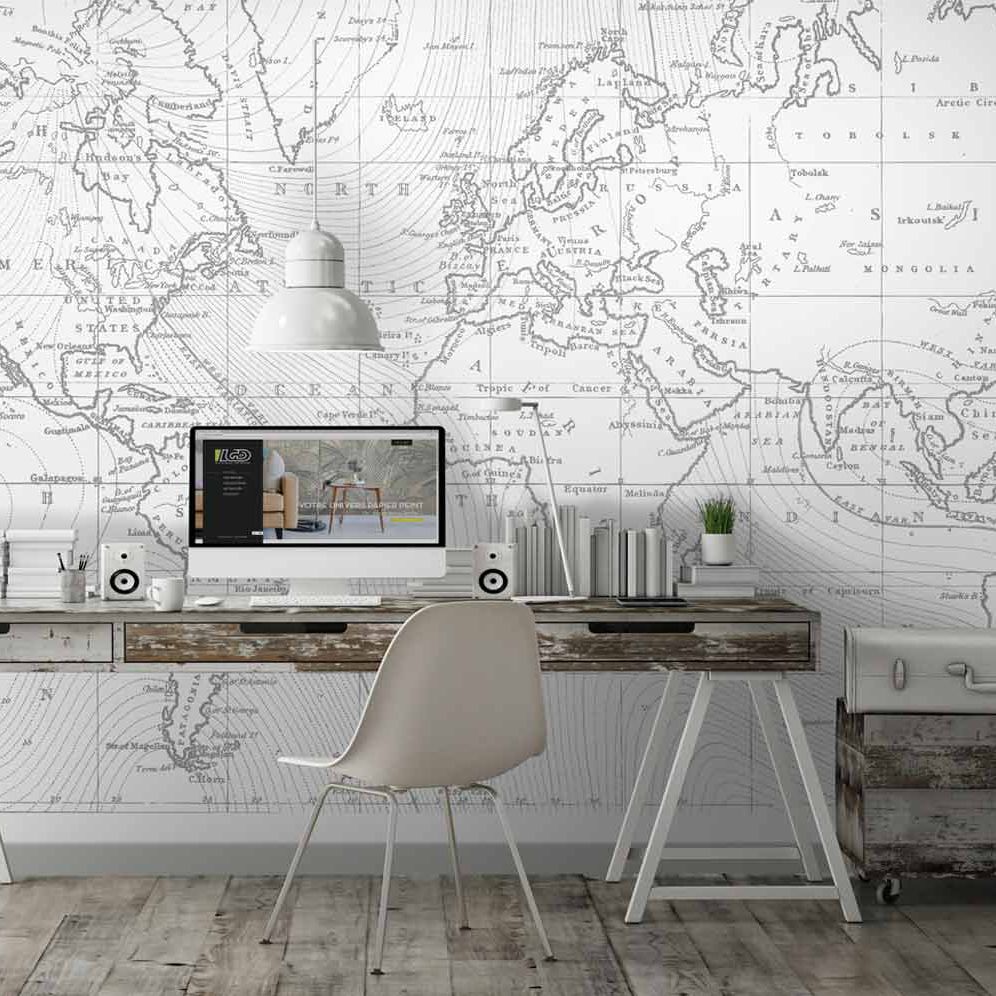 Design wallpaper - GEOMAP GM0395 - LGD01 décor mural sur mesure ...