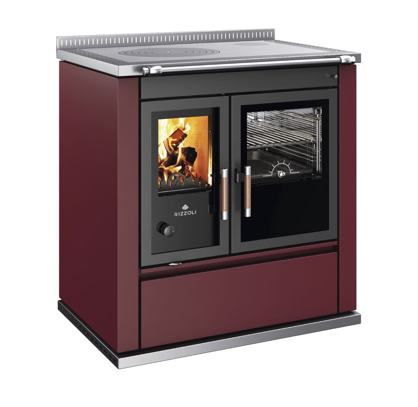 Wood range cooker - S 80 - RIZZOLI - 1 burner / 1 oven / Class A+
