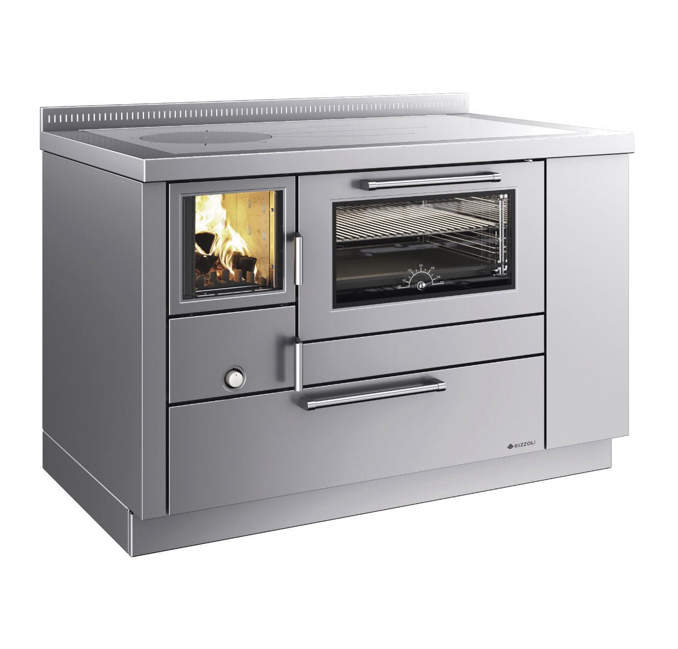 Wood range cooker - PRO 130 - RIZZOLI - commercial / 1 burner / 1 oven