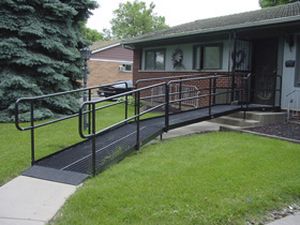Galvanised steel access ramp - GALVANIZED - Handi-Ramp - handicapped ...