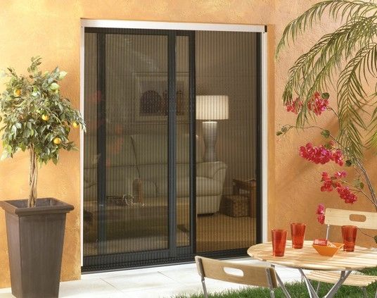 Fixed insect screen - SOLISO EUROPE - sliding / roll-up / for French doors