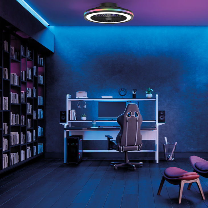 Indoor ceiling fan - GAMER - Mantra - wooden / metal / integrated LED