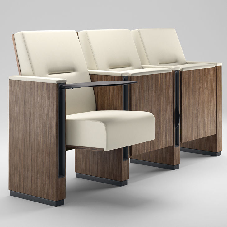 Contemporary auditorium seating - CHRONO - Aresline - fabric / wooden ...