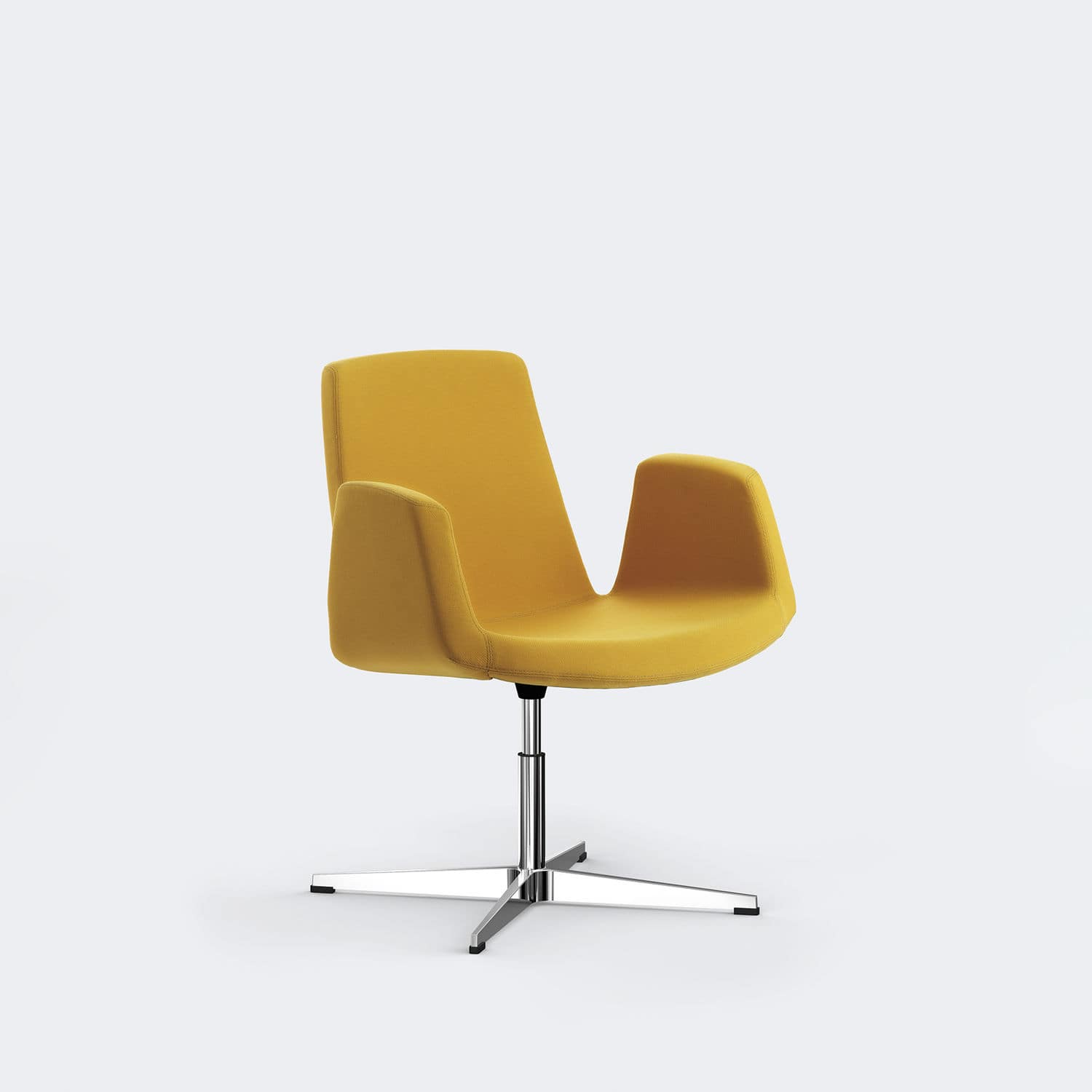 Contemporary visitor chair - JOLLY - Aresline - leather / steel / steel ...