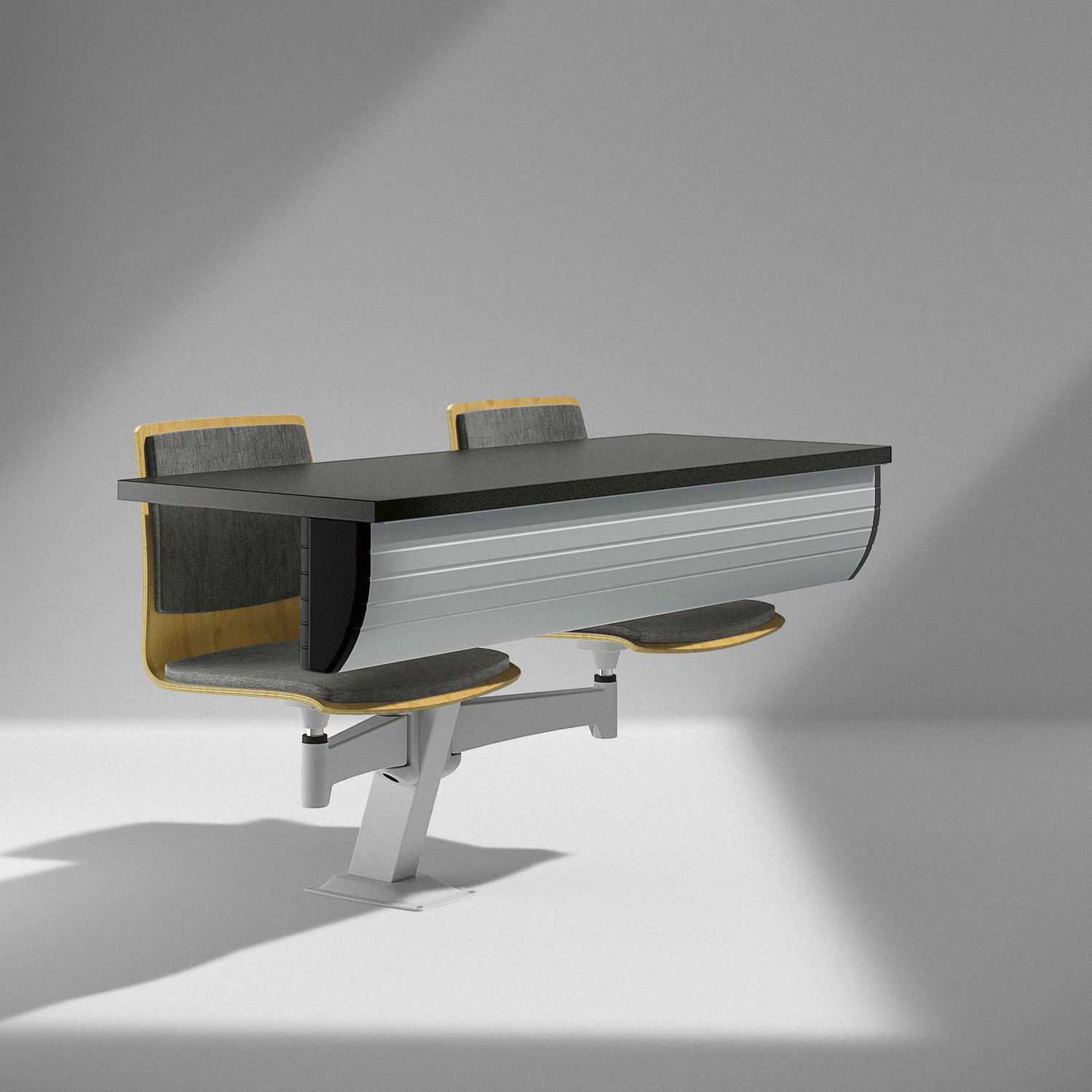 Classroom table with attached chairs - THESI - Aresline - contemporary ...