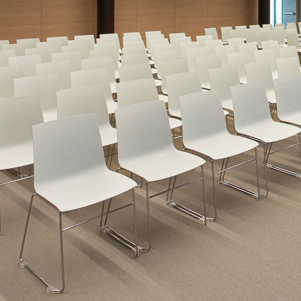 Contemporary visitor chair - AIRA GREENUP - Aresline - indoor / plastic ...