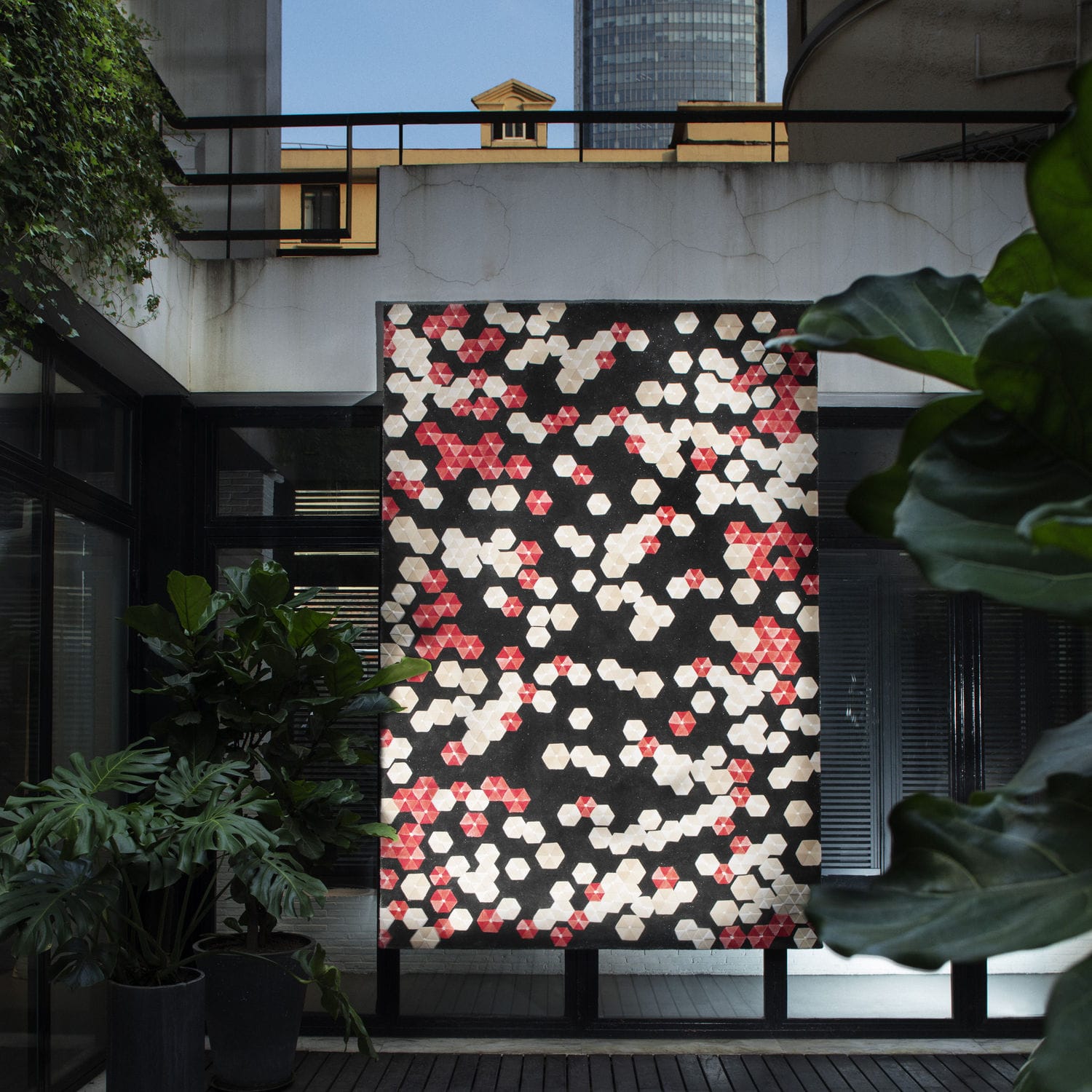 Contemporary rug - Applique - Tai Ping Carpets - geometric / wool / silk