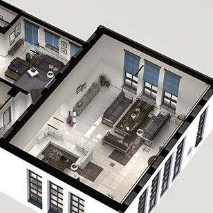 2D/3D object library - LOFT 01 - DOSCH DESIGN