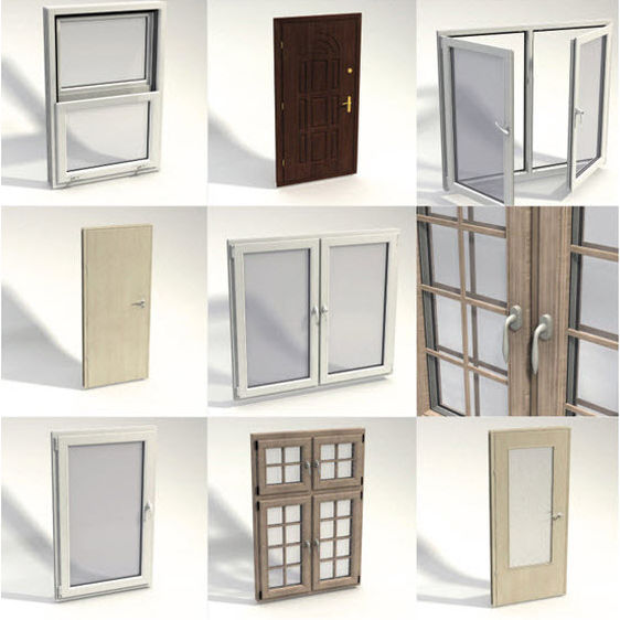 2D/3D object library - DOORS & WINDOWS DETAILS - DOSCH DESIGN