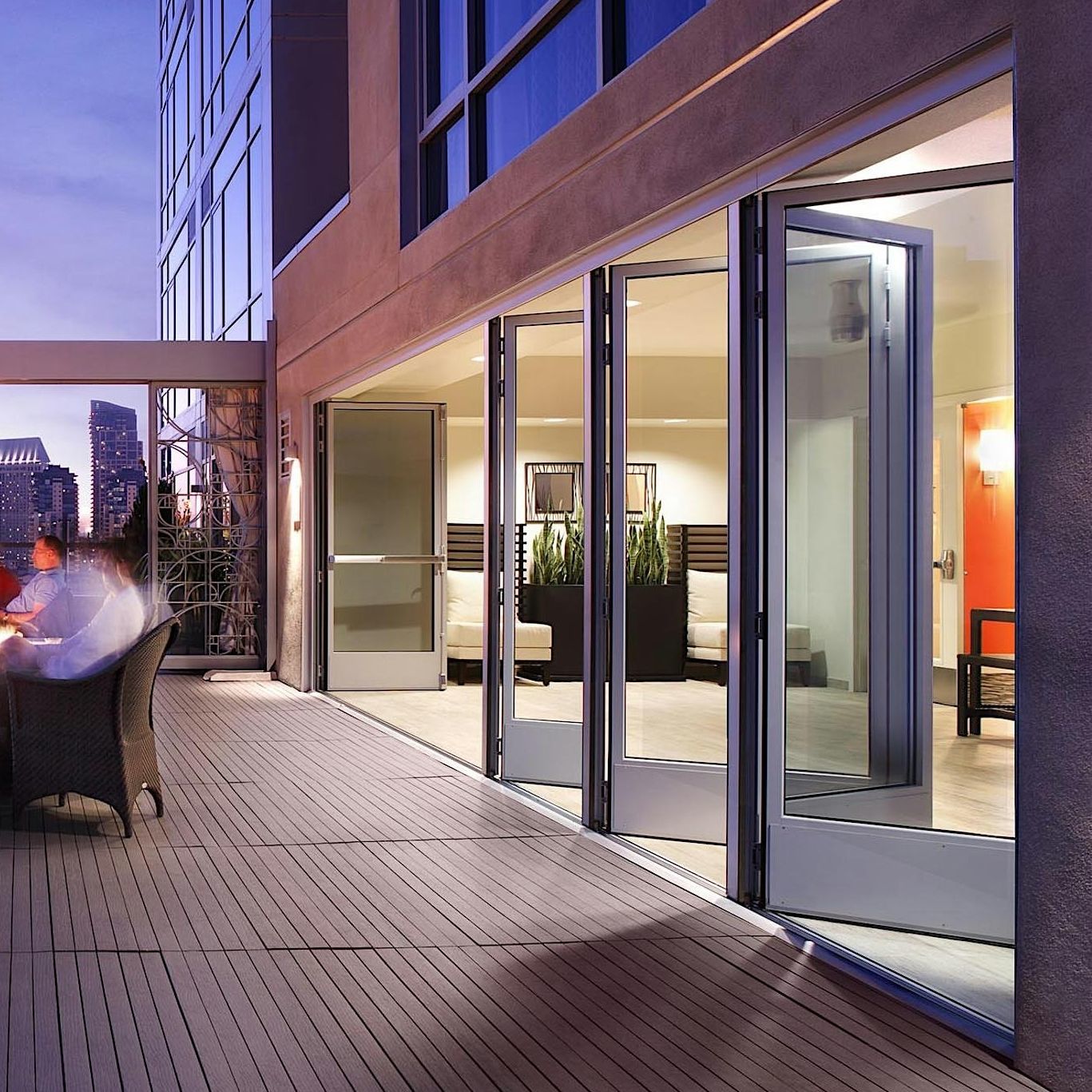 Sliding and stacking patio door - SL70 - NanaWall - aluminum frame ...