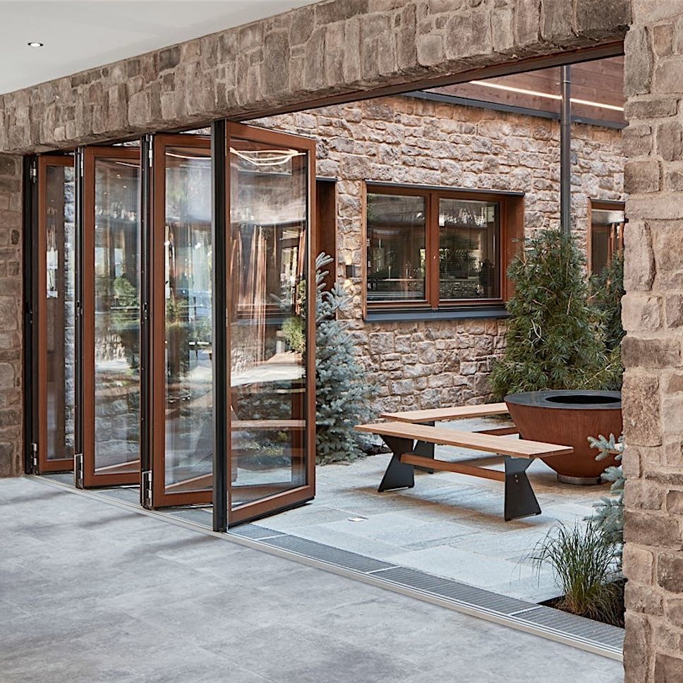 Sliding and stacking patio door - NW 540 - NanaWall - folding / wooden ...