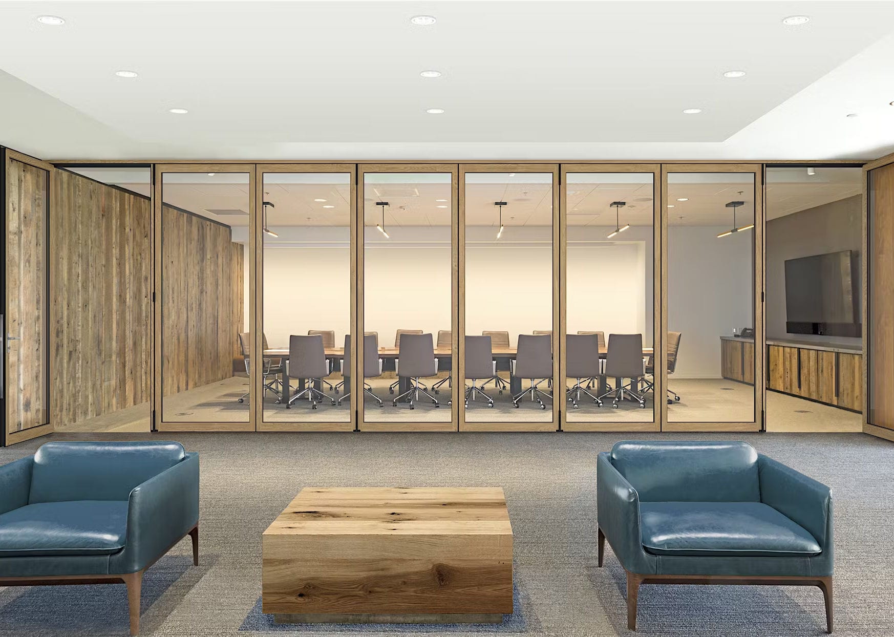 Folding partition - NW 545 - NanaWall - sliding and stacking / wooden ...