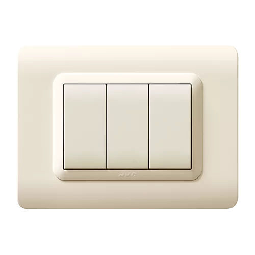 Light switch - CLASS S44 - Ave - push-button / recessed / triple