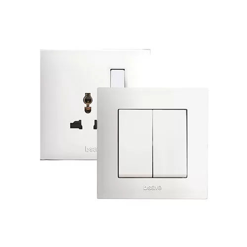 Light switch - BRITISH STANDARD - Ave - push-button / recessed / double