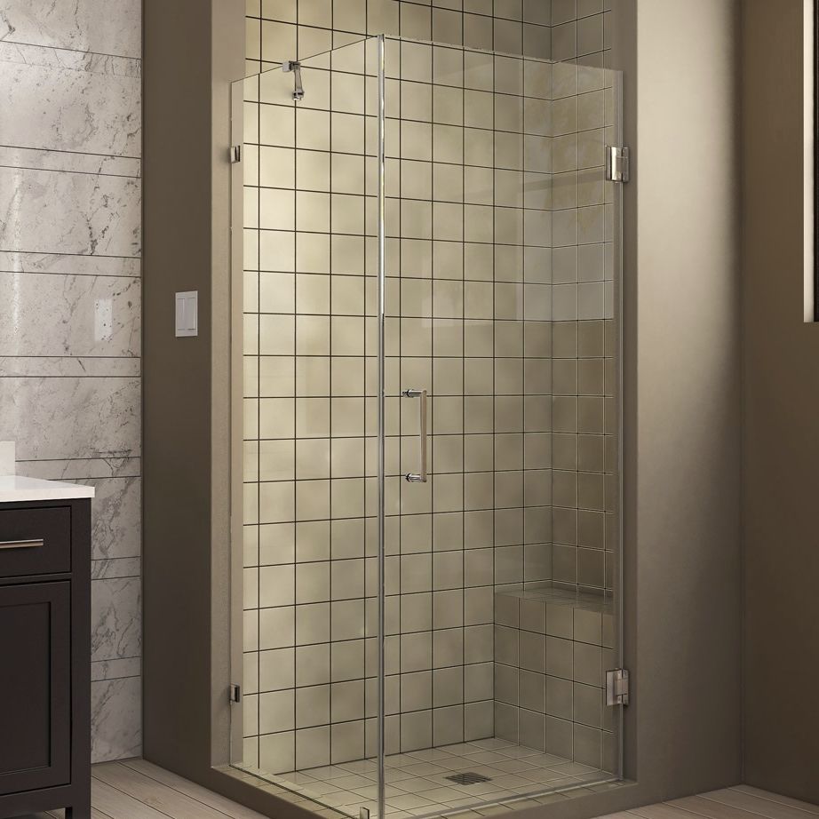 Swing shower screen - UNIDOORLUX - DreamLine - corner / tempered glass