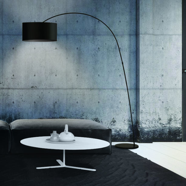 Floor-standing lamp - BOW - Pan S.r.l. - metal / fabric / contemporary