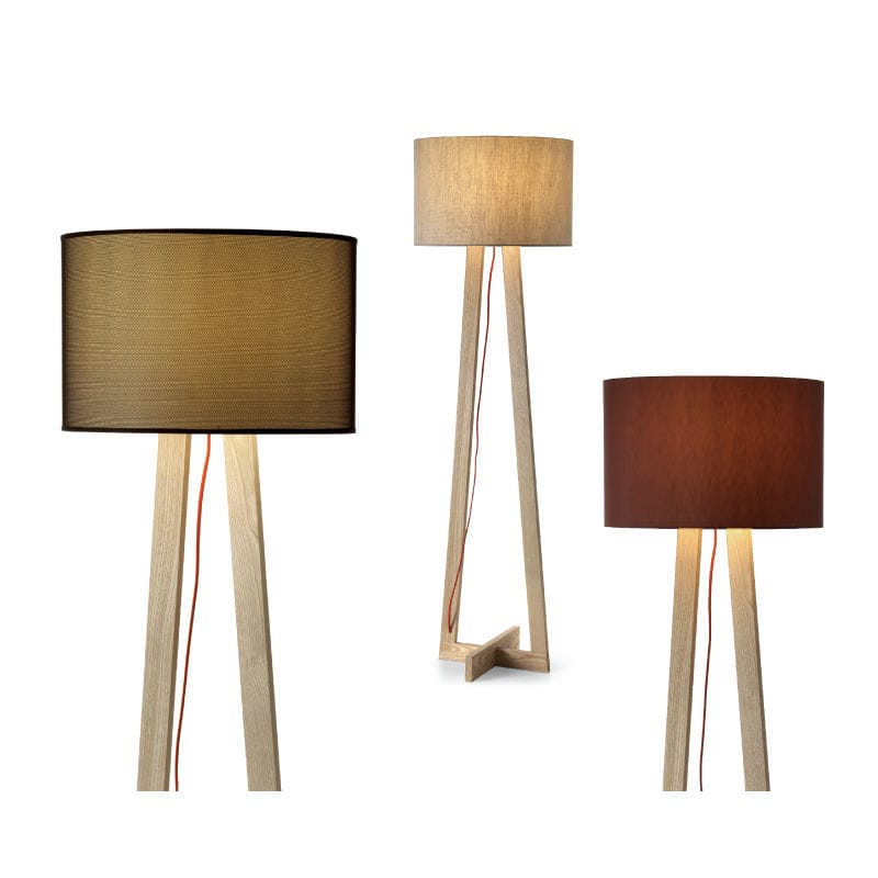Floor-standing lamp - MAIKO - Pan S.r.l. - fabric / mesh / wood