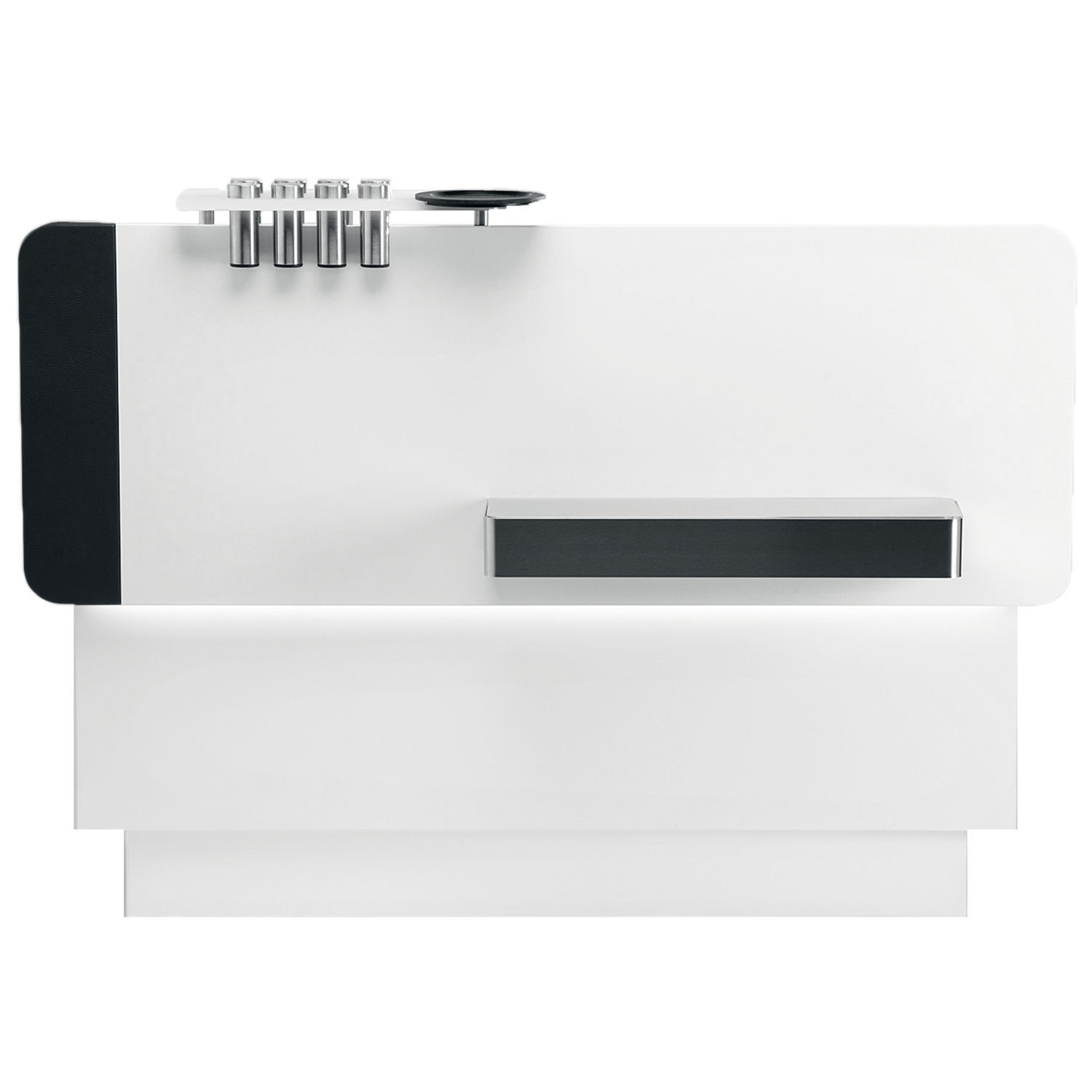 Stainless steel reception desk - POEM - OLYMP - acrylic glass / for ...