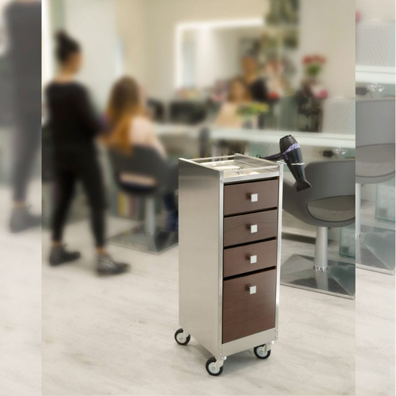 Hairdresser trolley - 020 - Artecno Srl - stainless steel / wooden