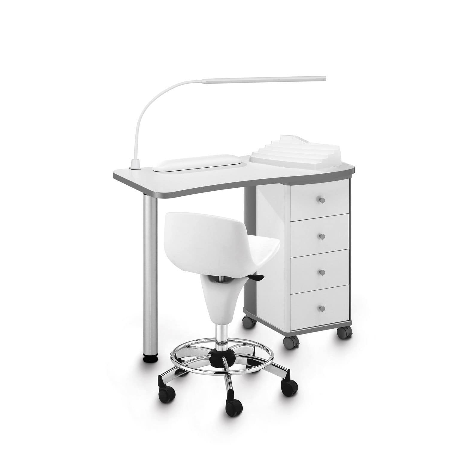 Manicure table with built-in lighting - 204 L - Artecno Srl - with storage