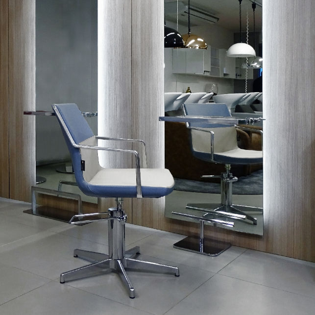 Contemporary armchair - STILO - Pietranera - fabric / metal / blue