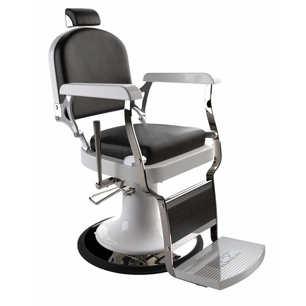 Chromed metal barber chair - 5'60 - Pietranera - synthetic leather ...
