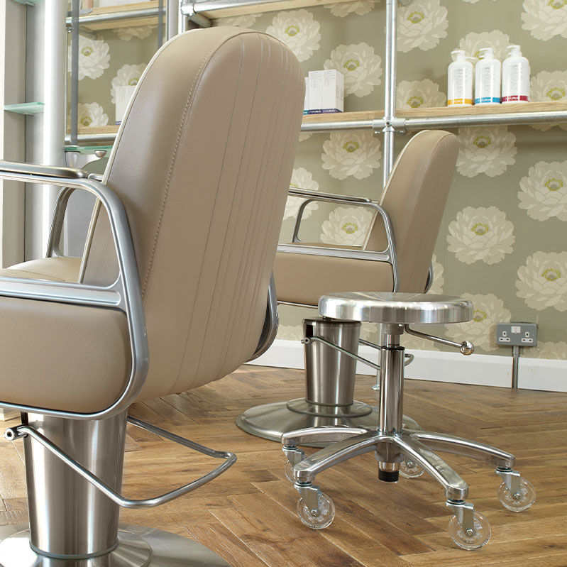 Contemporary styling stool - D - TAKARA BELMONT - acrylic / aluminum ...