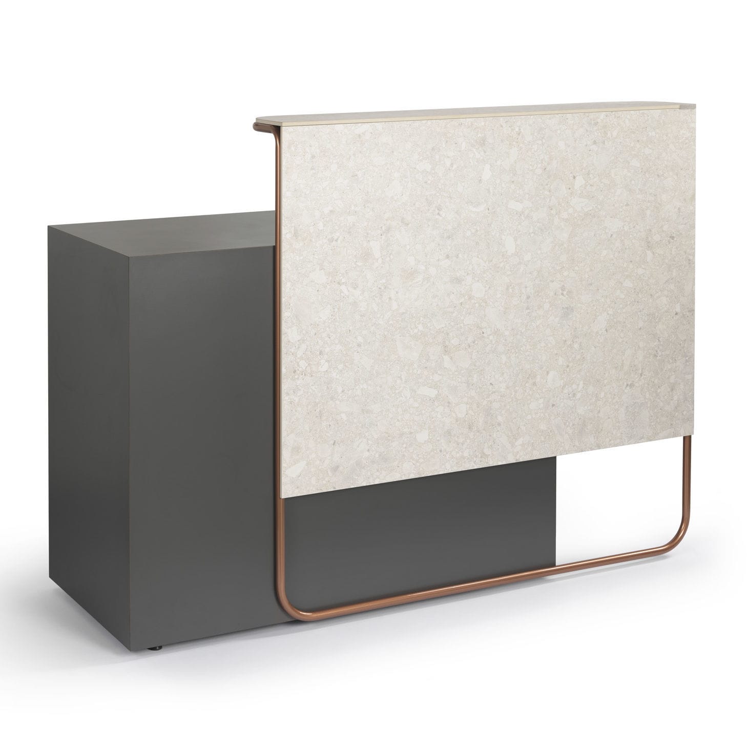 Ceramic reception desk - 6828 CU29 - VEZZOSI - laminate / painted metal ...