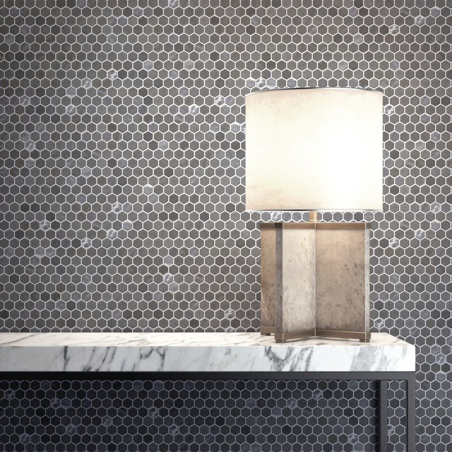 Glass mosaic tile - HEX STONEGLASS BLENDS - ONIX Mosaico - high-gloss ...