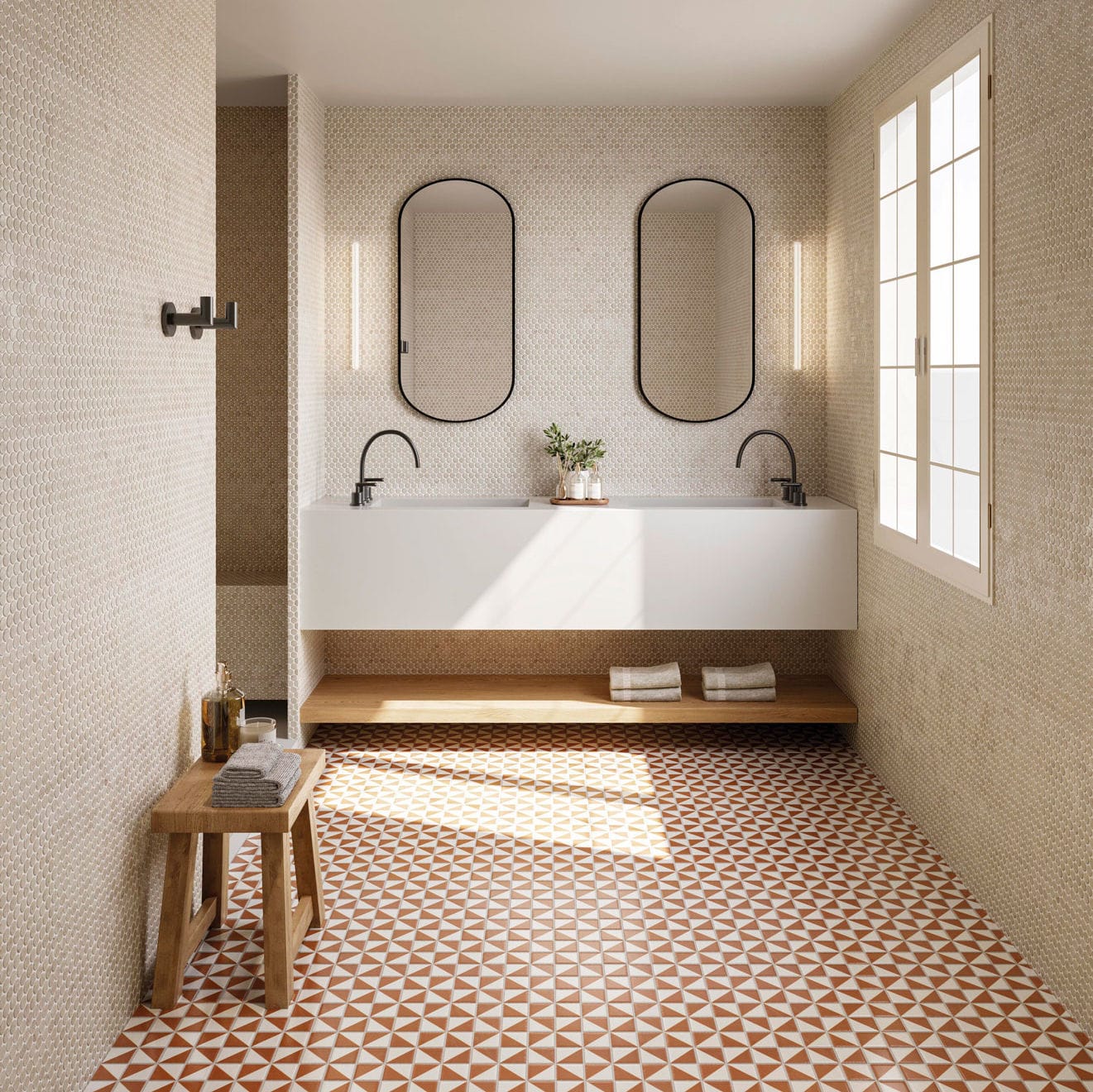 Glass tile - Penta Origami - ONIX Mosaico - matte / indoor / kitchen