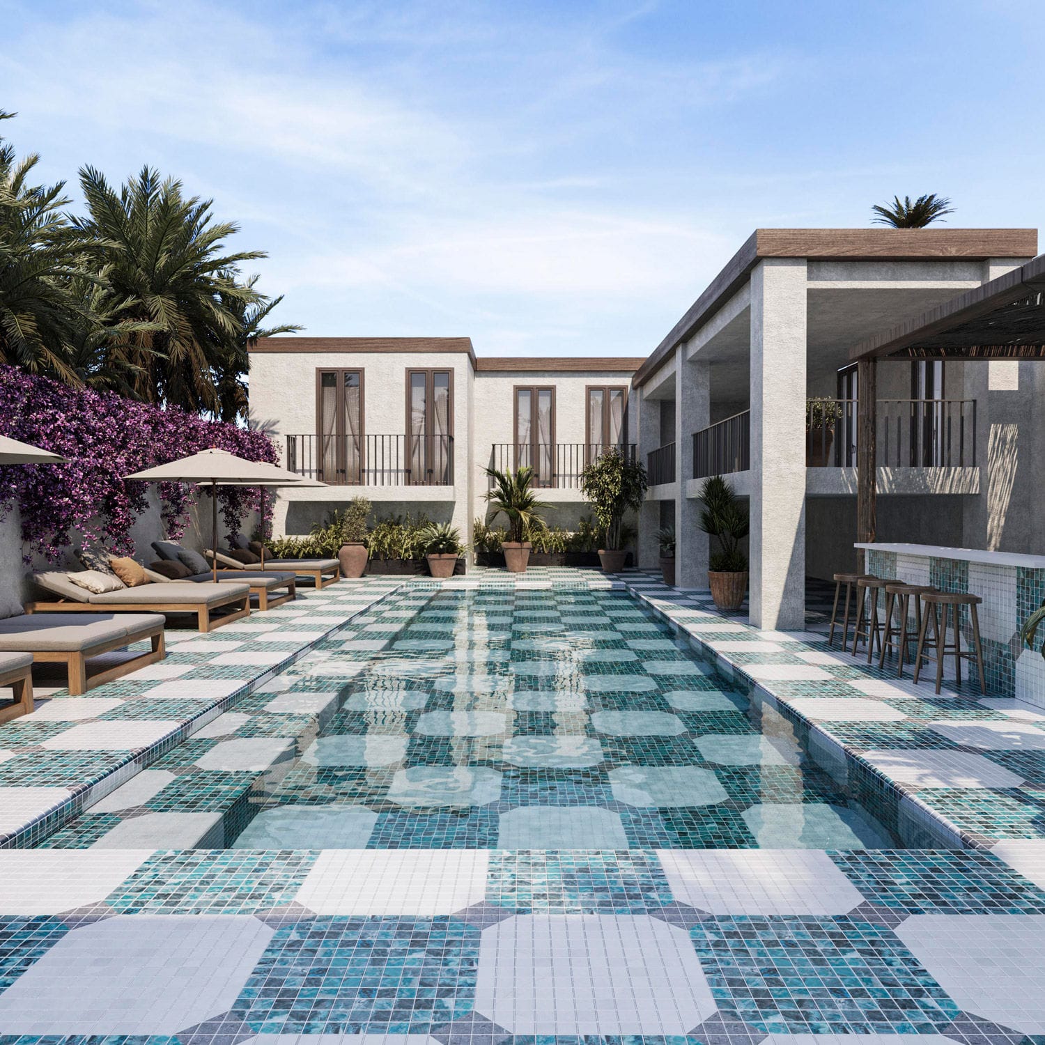 Glass mosaic tile - PENTA DAMERO - ONIX Mosaico - high-gloss / indoor ...