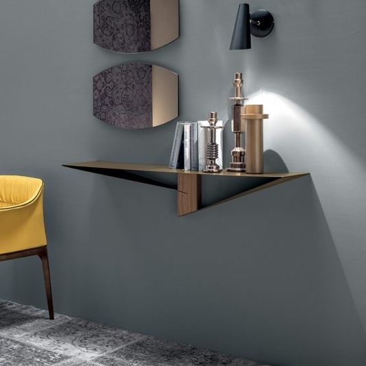 Wall-mounted shelf - Bay - Cliff Young - contemporary / oak / walnut