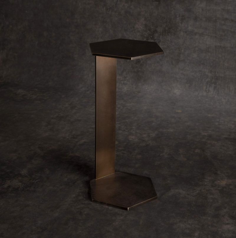 Contemporary side table - CY Tempo - Cliff Young - steel / steel base ...