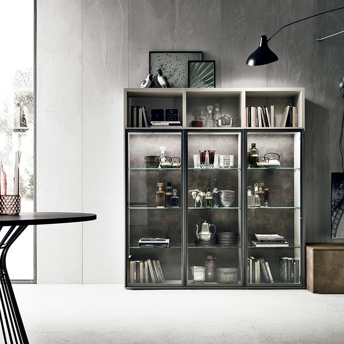 Contemporary shelf - Aldo - Cliff Young - oak / glass / custom