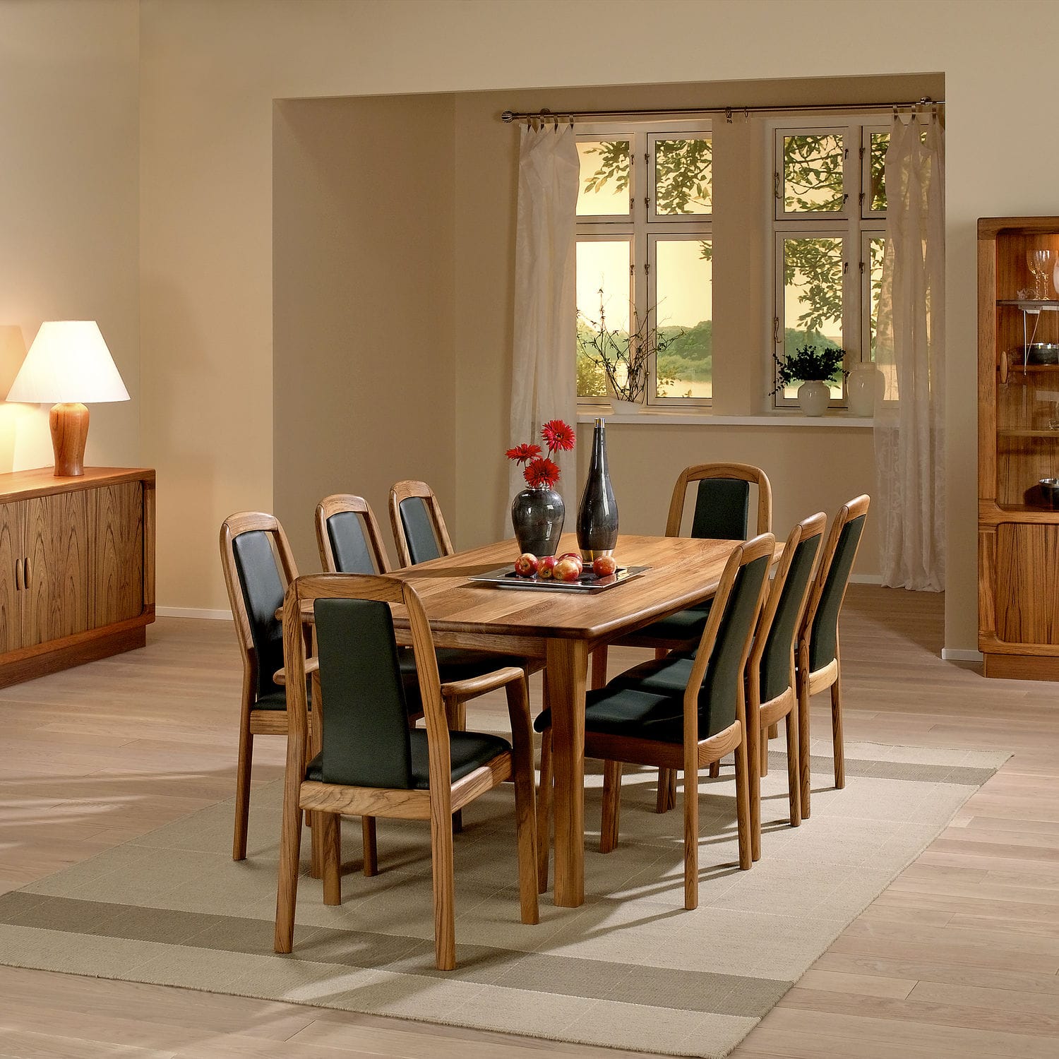 Scandinavian design dining table - 9248-180 - dyrlund - teak / teak ...