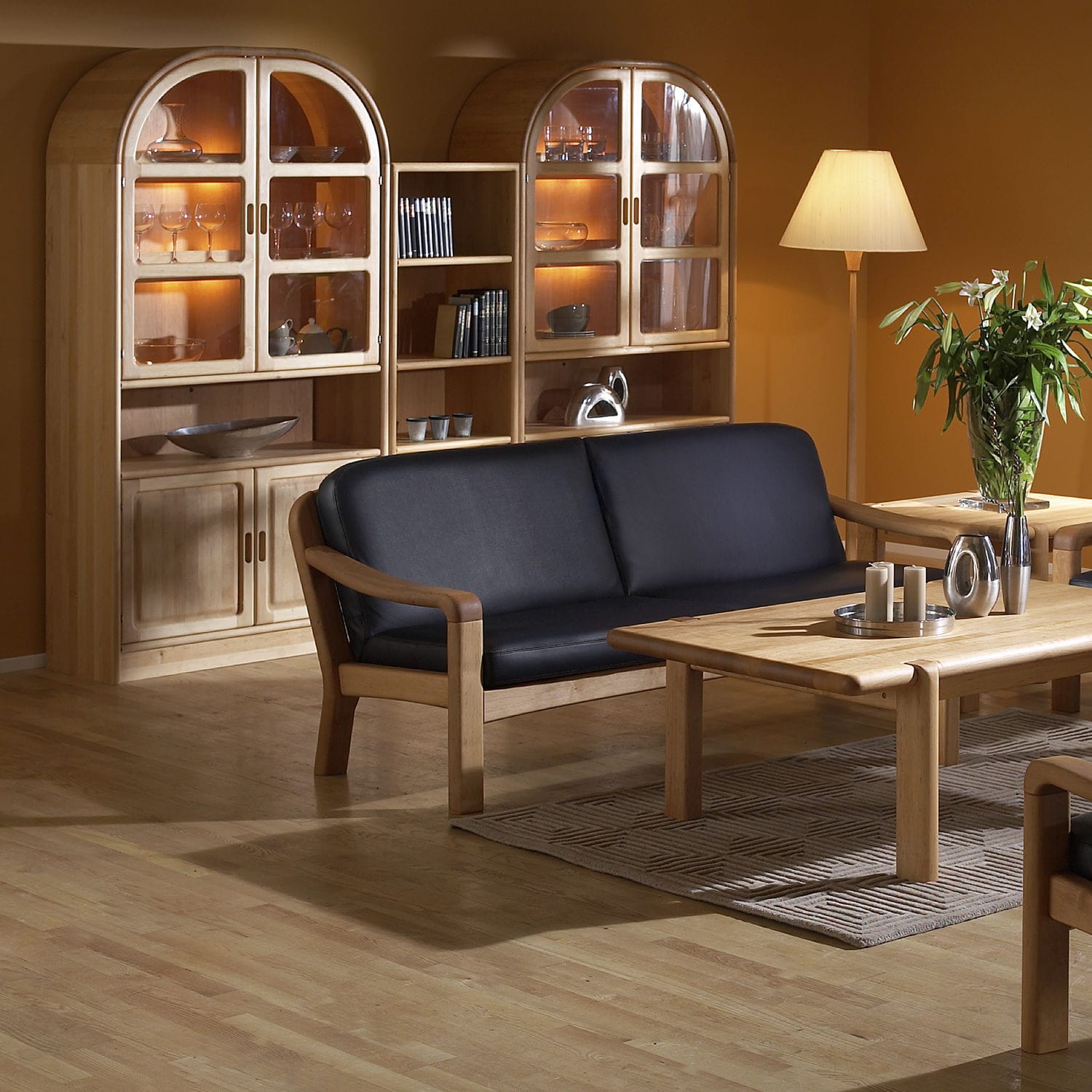 Scandinavian design sofa - 1240 series - dyrlund - leather / with ...