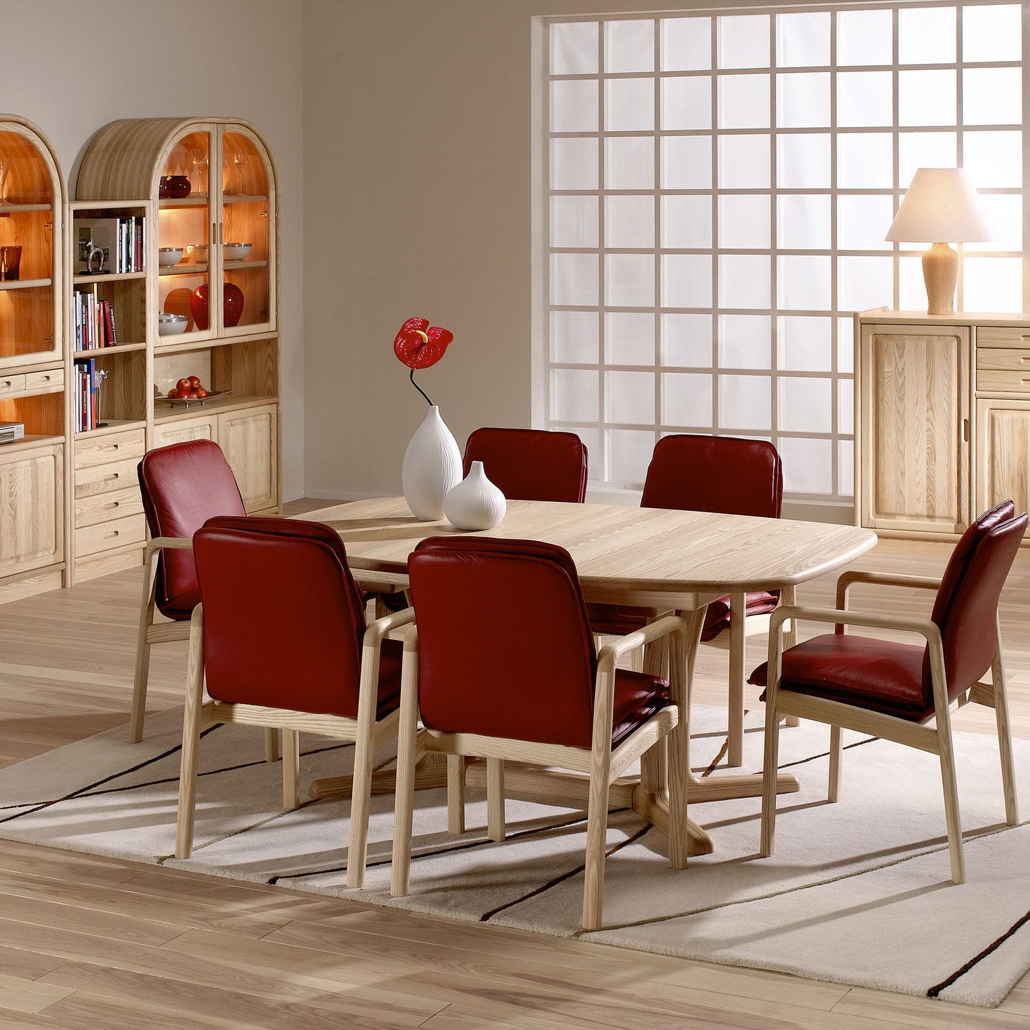 Scandinavian design dining table - 9243 - dyrlund - wooden / wooden ...