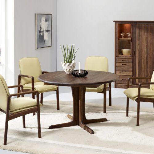 Scandinavian design dining table - 9276G/2 - dyrlund - walnut / walnut ...