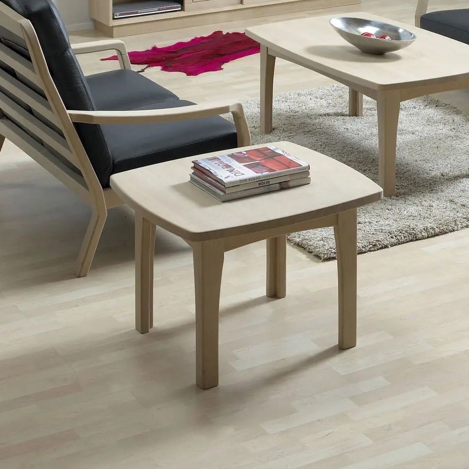 Scandinavian design side table - 9256EK - dyrlund - oak / oak base ...