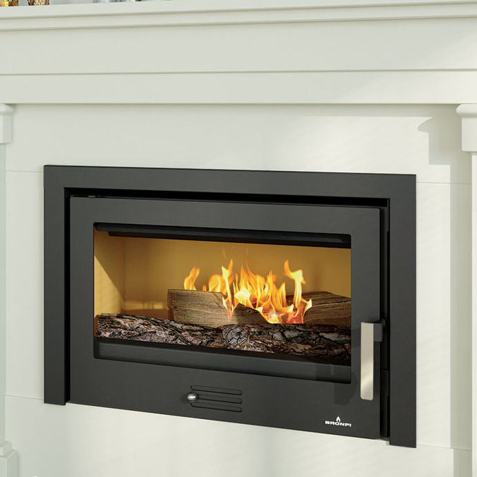 Wood-burning fireplace insert - COLISEO - Bronpi - steel / cast iron ...