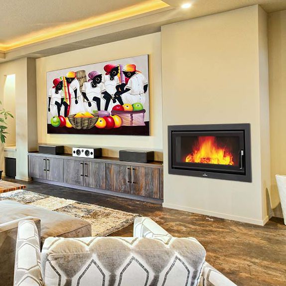 Wood-burning fireplace insert - LONDRES-T-VISION - Bronpi - steel ...