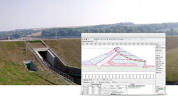 Geotechnical calculation software / analysis / for concrete structures ...