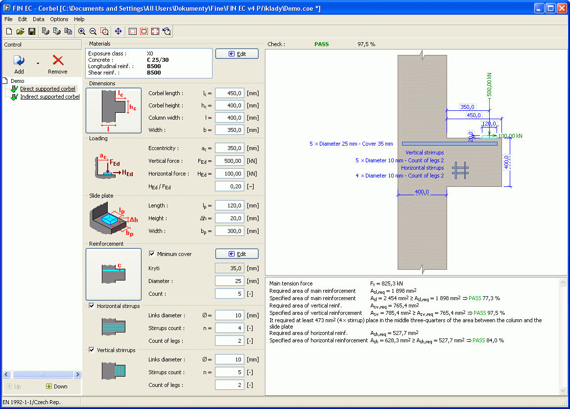 Computer-aided engineering software - CORBEL - FINE - for concrete ...