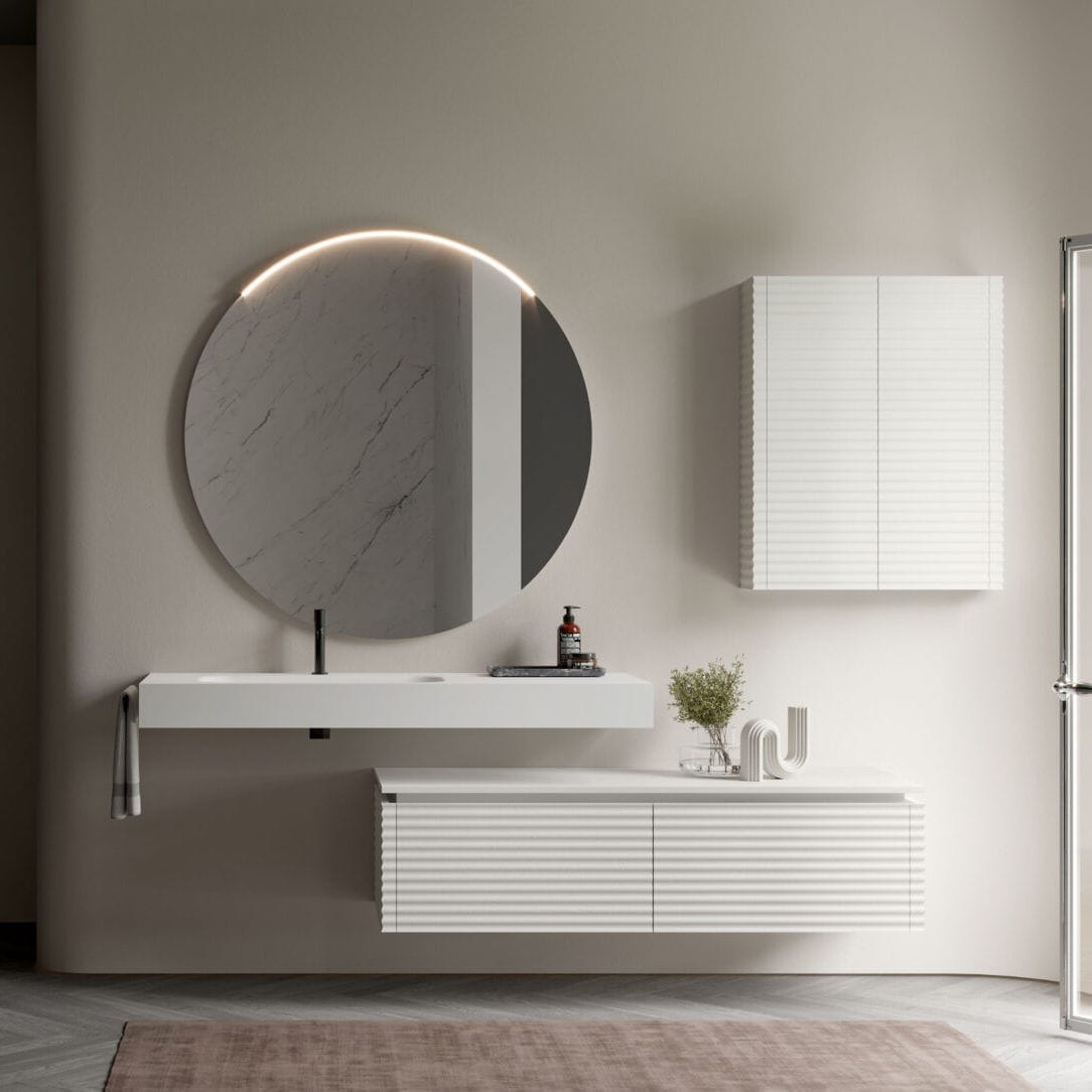 Wall-mounted bathroom mirror - LAP - IDEAGROUP - contemporary / round ...